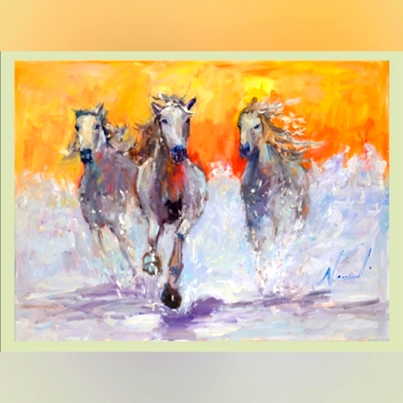 Dawn Normali | Art | All The Wild Horses Oil Painting Print | Poshmark